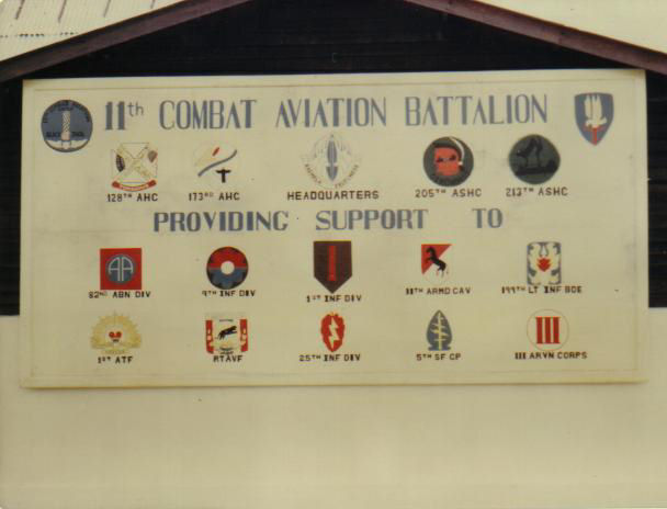 Vietnam Helicopter insignia and artifacts - 11th Combat Aviation Battalion
